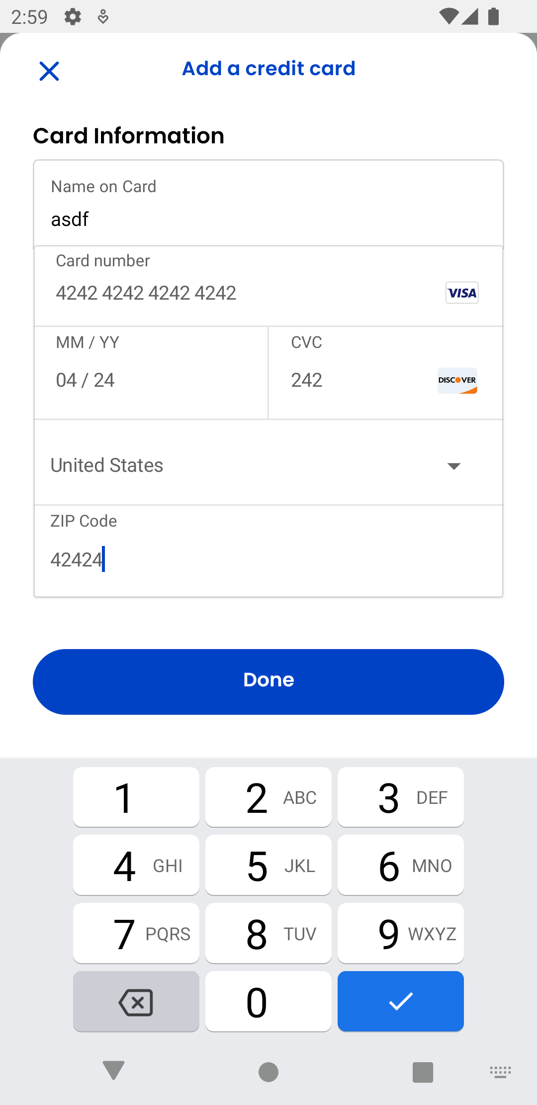 CardForm cvc field shows discover logo on Android · Issue #967 · stripe/stripe-react-native · GitHub