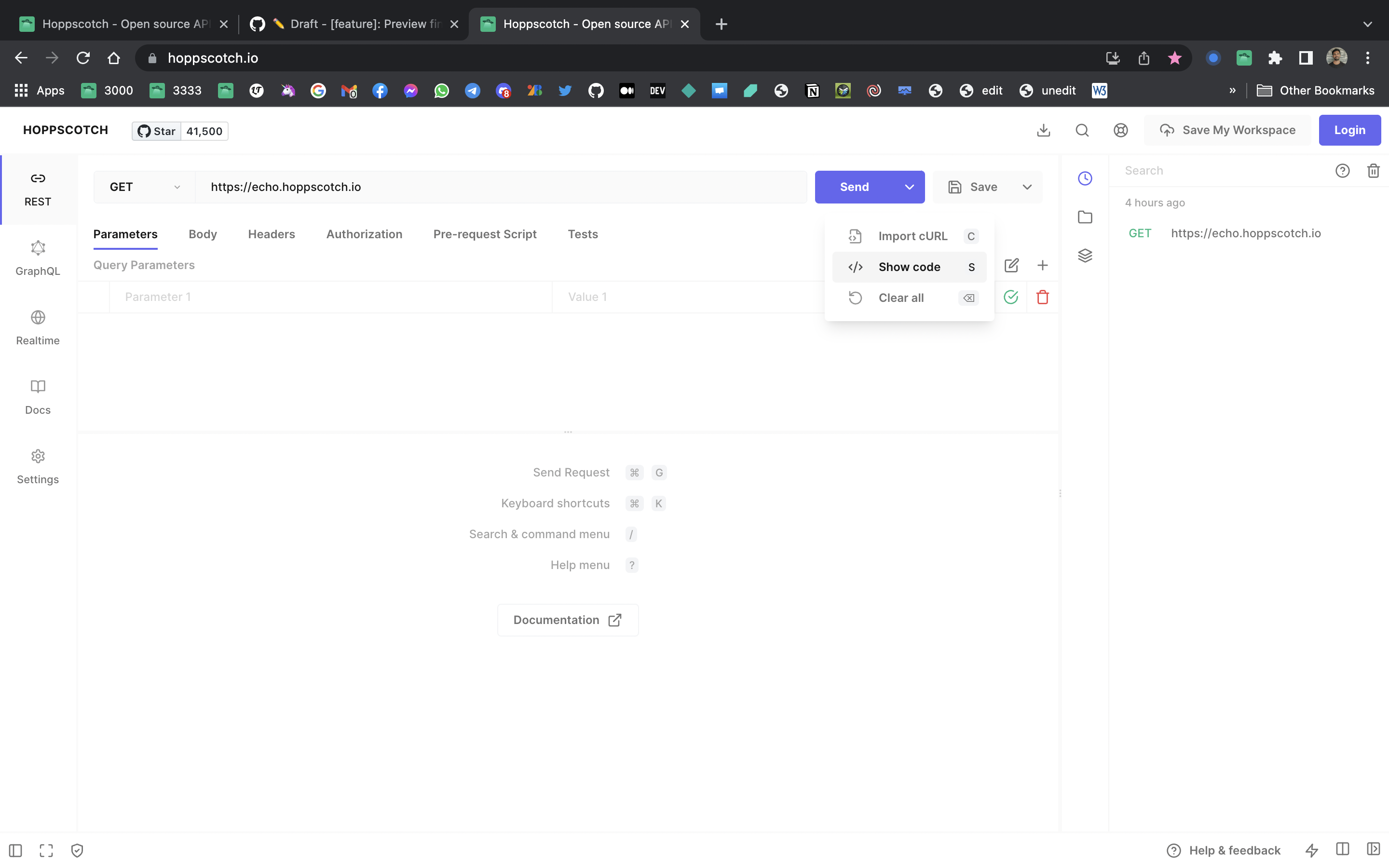 [feature]: Preview final REST request before sending · Issue #2218 · hoppscotch/hoppscotch · GitHub