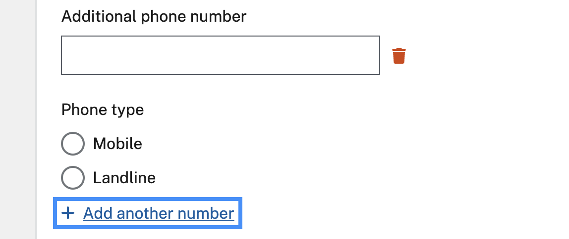 [Self-registration] Add number and add email action should place focus on new text field · Issue ...