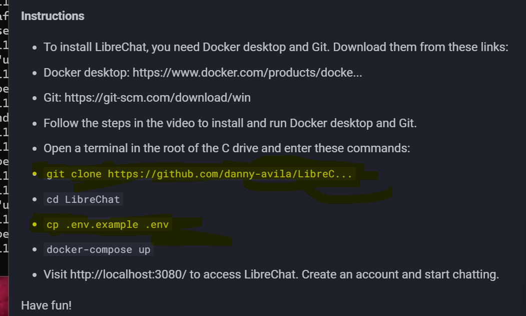 Update Instructions For Windows Install · Issue 1130 · Danny Avilalibrechat · Github 9791