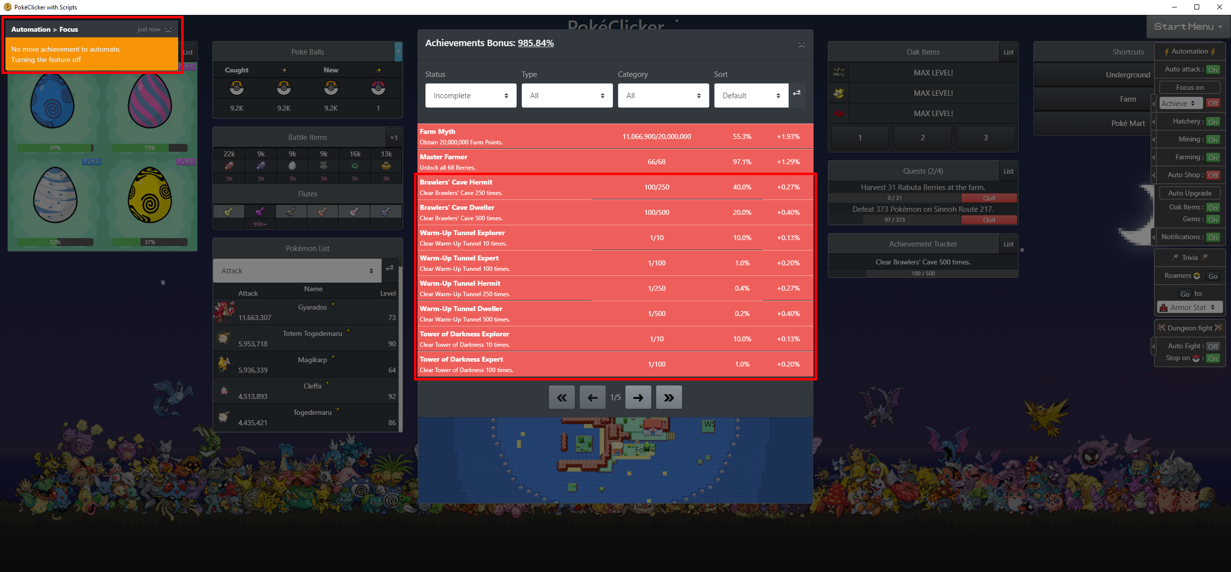 Dungeon Focus is broken · Issue #191 · Farigh/pokeclicker-automation · GitHub