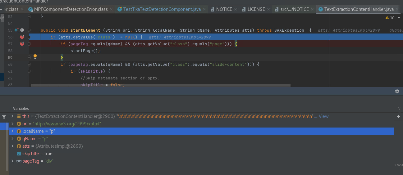 Update Tika Text Detection Component to break up large chunks of text ...