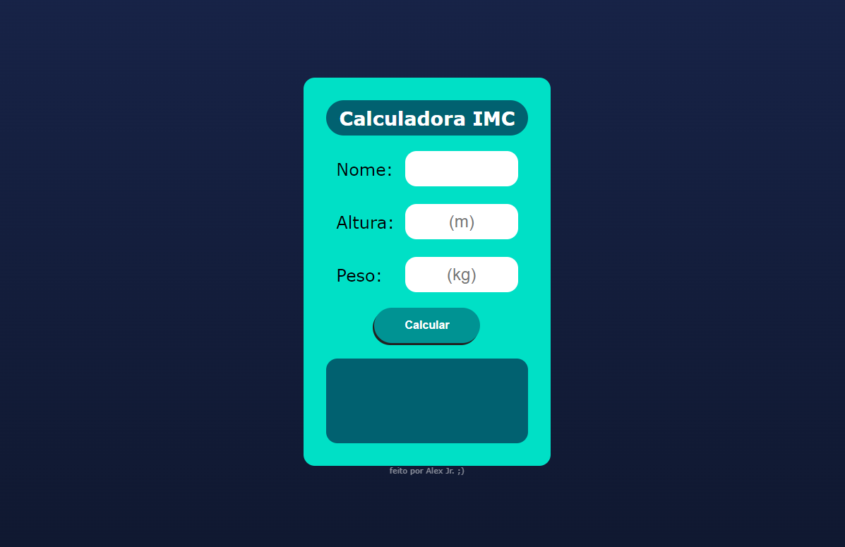 GitHub - alexrossoni/Calculadora-IMC: Projeto simples criando uma calculadora capaz de retornar ...