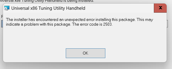 Error during the installation [BUG] · Issue #124 · JamesCJ60/Universal-x86-Tuning-Utility · GitHub