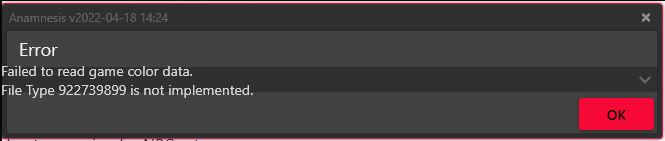 Failed to read game color data · Issue #997 · imchillin/Anamnesis · GitHub