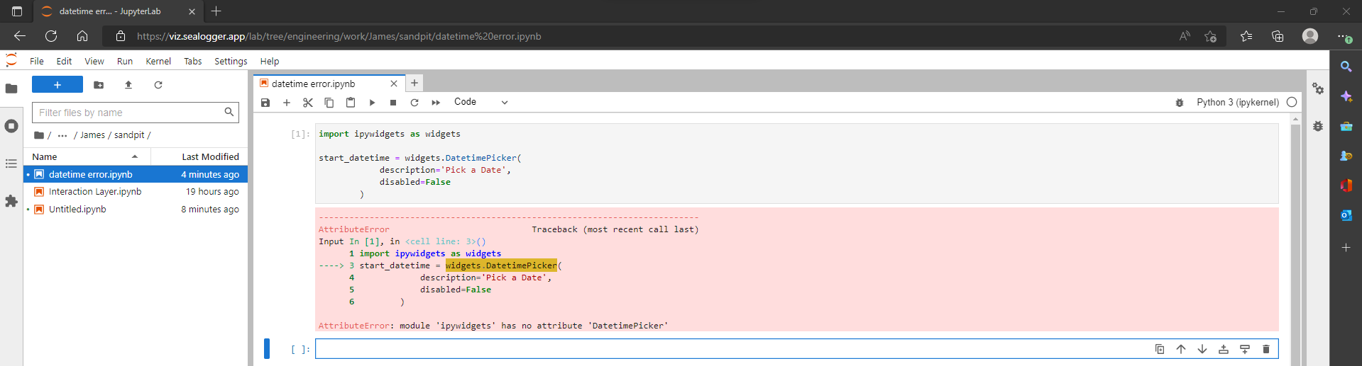 Module Ipywidgets Has No Attribute Datetimepicker · Issue 3506 · Jupyter Widgets Ipywidgets