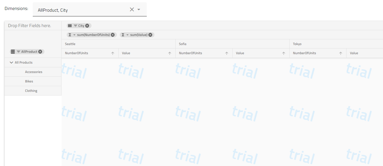 [igxPivot] Filtering out any of the values from the row or columns causes the data content to ...