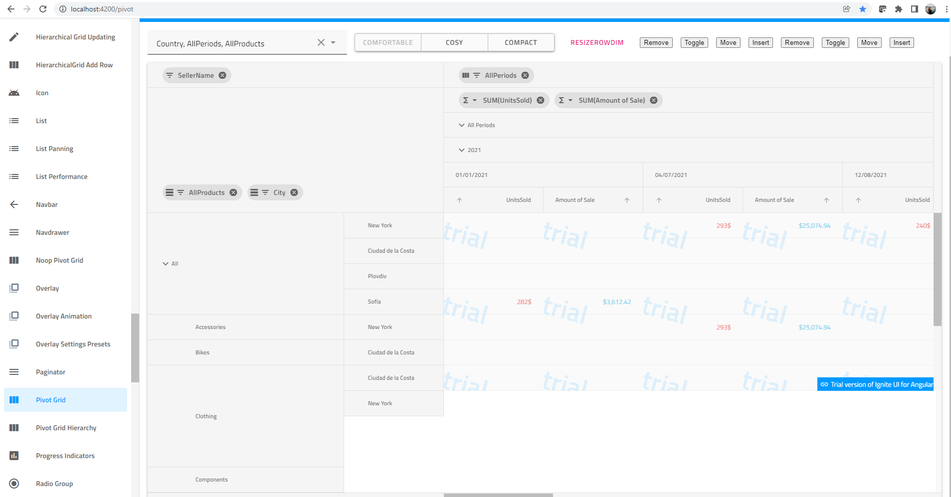 [igxPivot] When pivot has height in % and is in flex container the row dimensions expand beyond ...