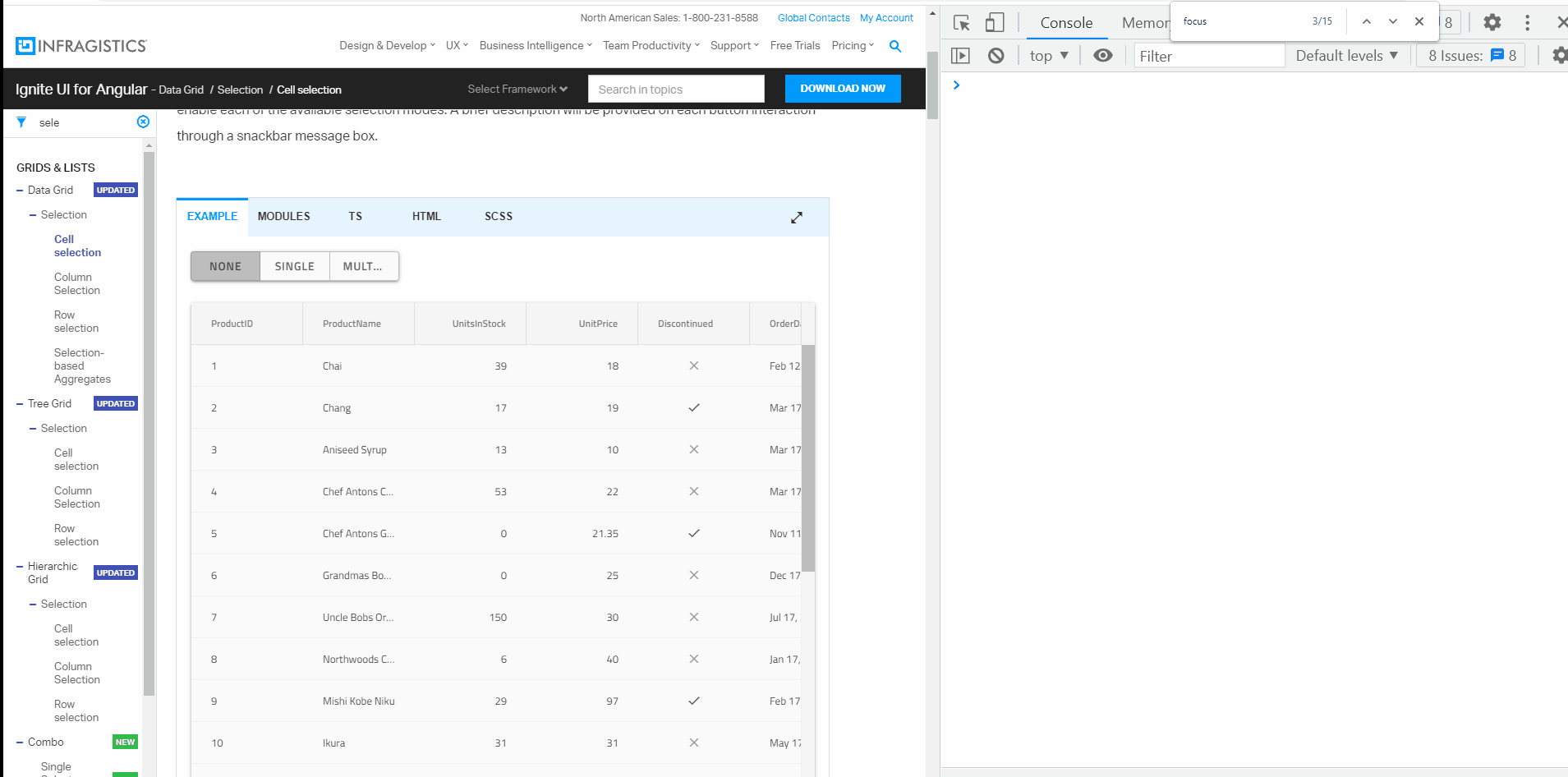 Scrolling issue with cellSelection = 'none' or cellSelection = 'single ...