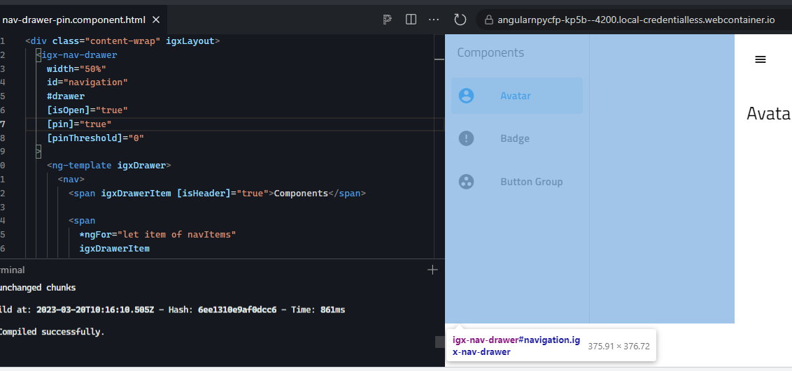 NavDrawer with % width does not render correctly. · Issue #12789 · IgniteUI/igniteui-angular ...