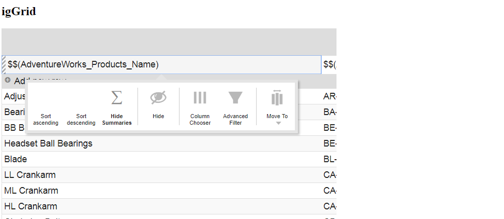 Missing sort/unsort icon in grid feature chooser. · Issue #1336 · IgniteUI/ignite-ui · GitHub