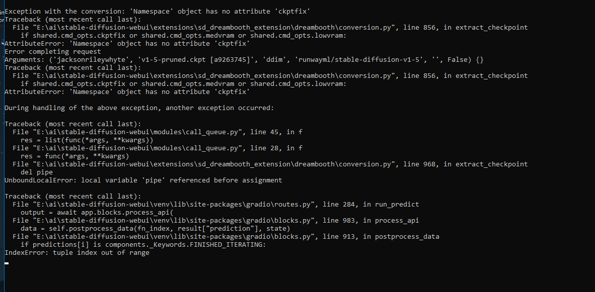 Initializing dreambooth training... errors · Issue #401 · d8ahazard/sd_dreambooth_extension · GitHub