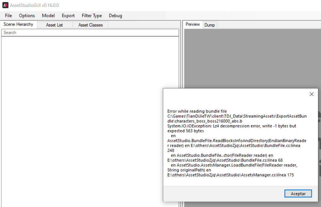 Getting this issue trying to open a file · Issue #976 · Perfare/AssetStudio · GitHub