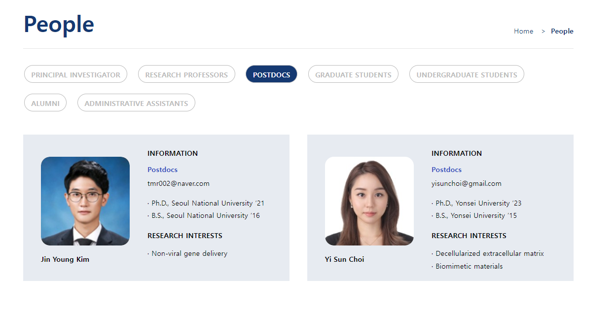 GitHub - BaekKiYeol/Yonsei-Lab-Hompage: 연세대학교 줄기세포 및 생체재료 공학 연구실 홈페이지 리뉴얼