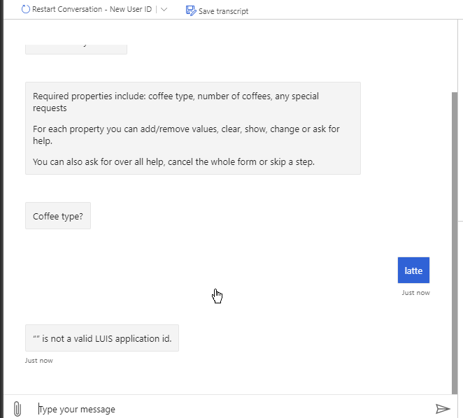 Getting "" is not a valid LUIS application id. error when trying to use forms dialog in bot ...