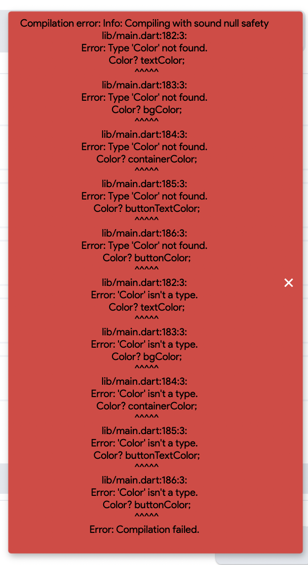 Custom Function Testing Doesnt Support Color Data Type · Issue 95 · Flutterflowflutterflow