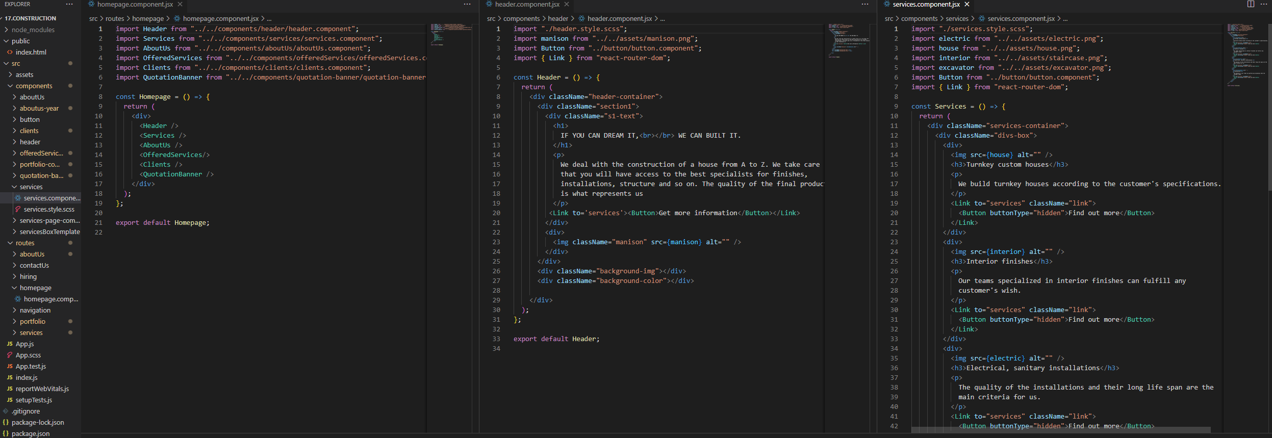 GitHub - Costinnn/Construction-presentation-website-with-React