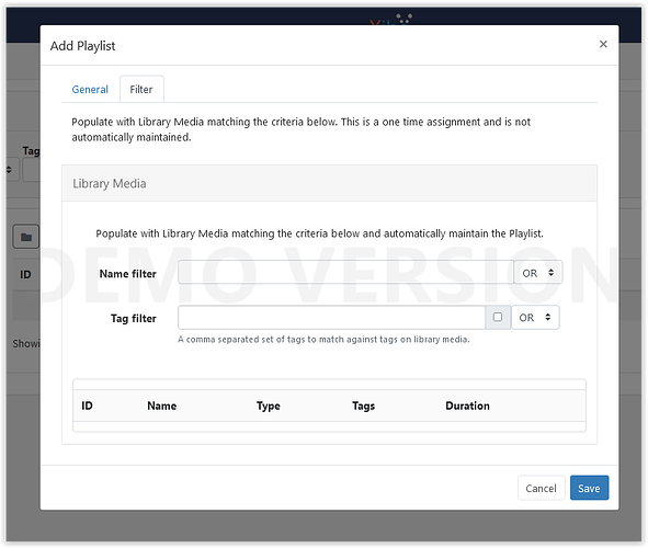 Playlist: Add form has a conflicting message and help text · Issue #2993 · xibosignage/xibo · GitHub