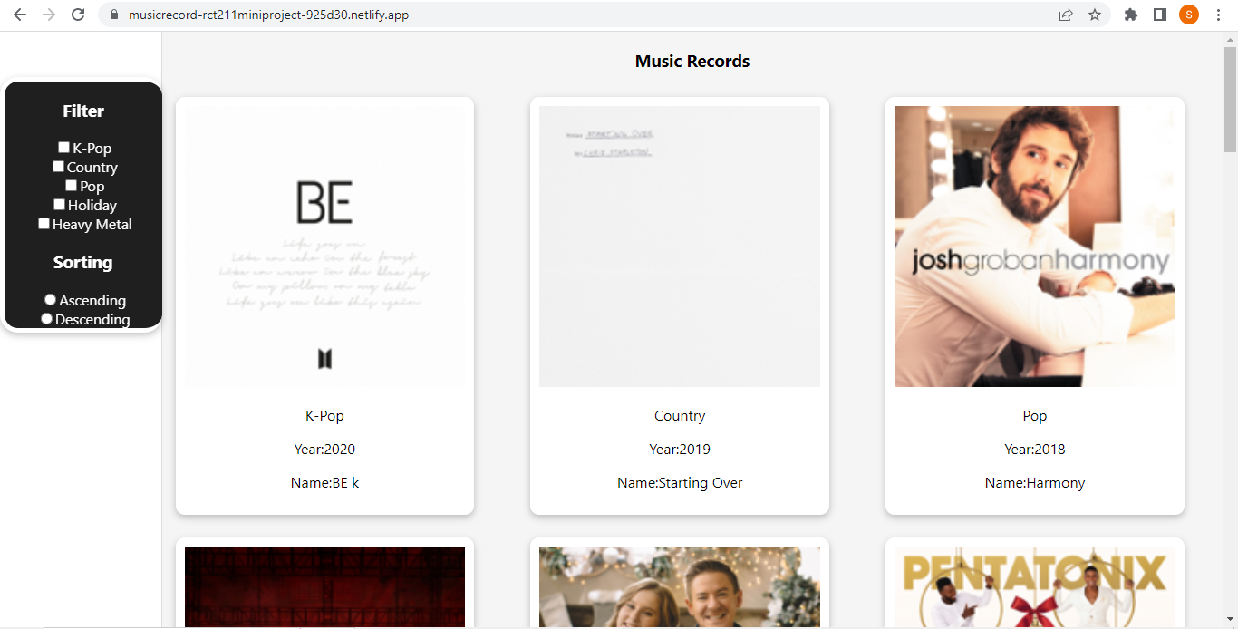GitHub - sdupadhyay/RCT-211-Mini-Project-: Music Records ( Similar to CRUID Application)