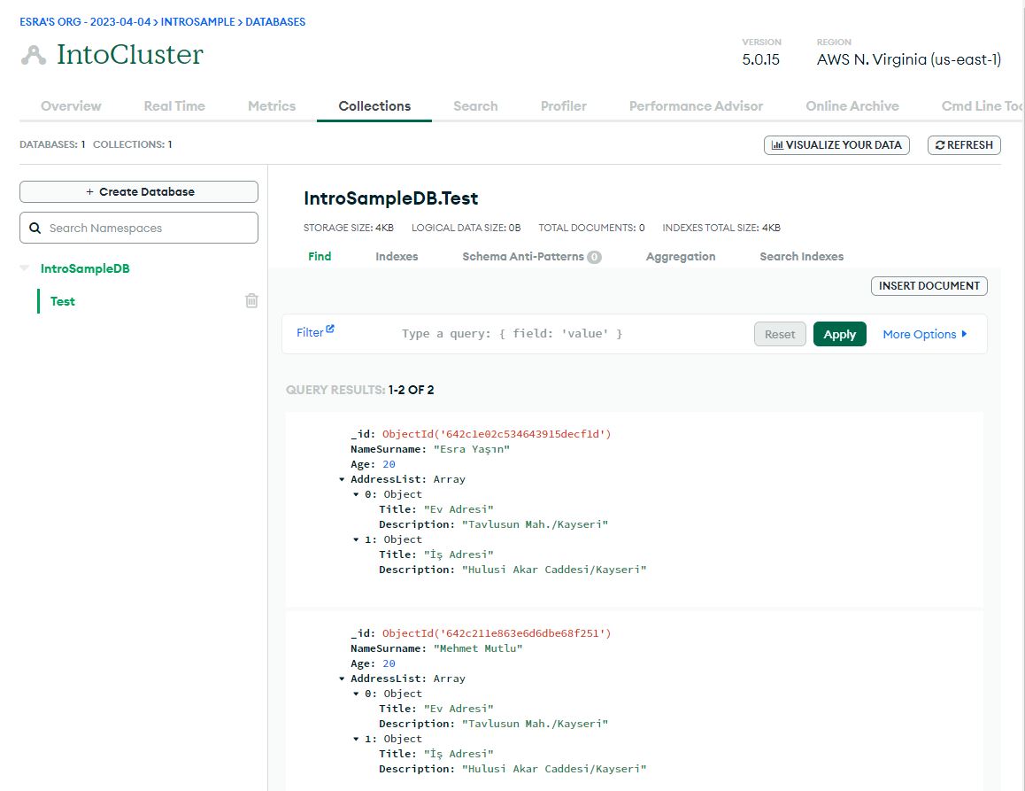 GitHub - ysnesra/MongoDB_Sample: MongoDb'ye bağlanılarak ve .NetCore ile entegrasyonu yapıldı.