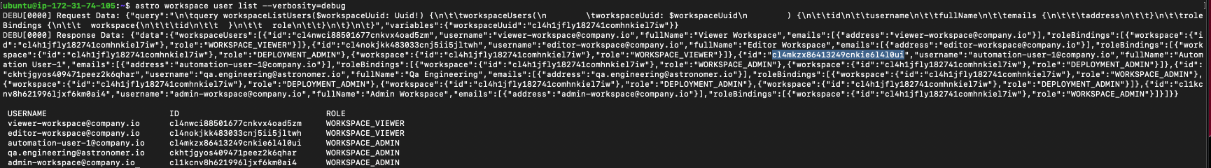 `astro Workspace User List` To Only List Workspace Level Roles · Issue 689 · Astronomer Astro