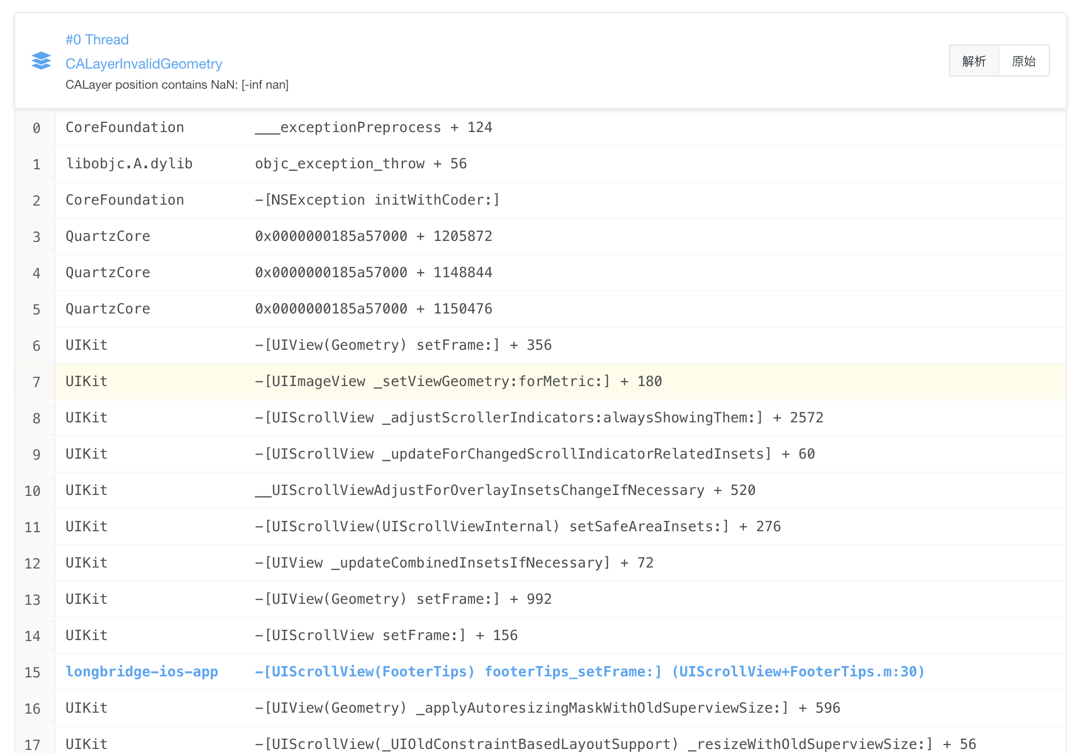 FlutterView crash with a descprition of CALayer position contains NaN · Issue #74638 · flutter ...