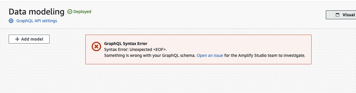 Error deleting Data Model · Issue #720 · aws-amplify/amplify-studio · GitHub