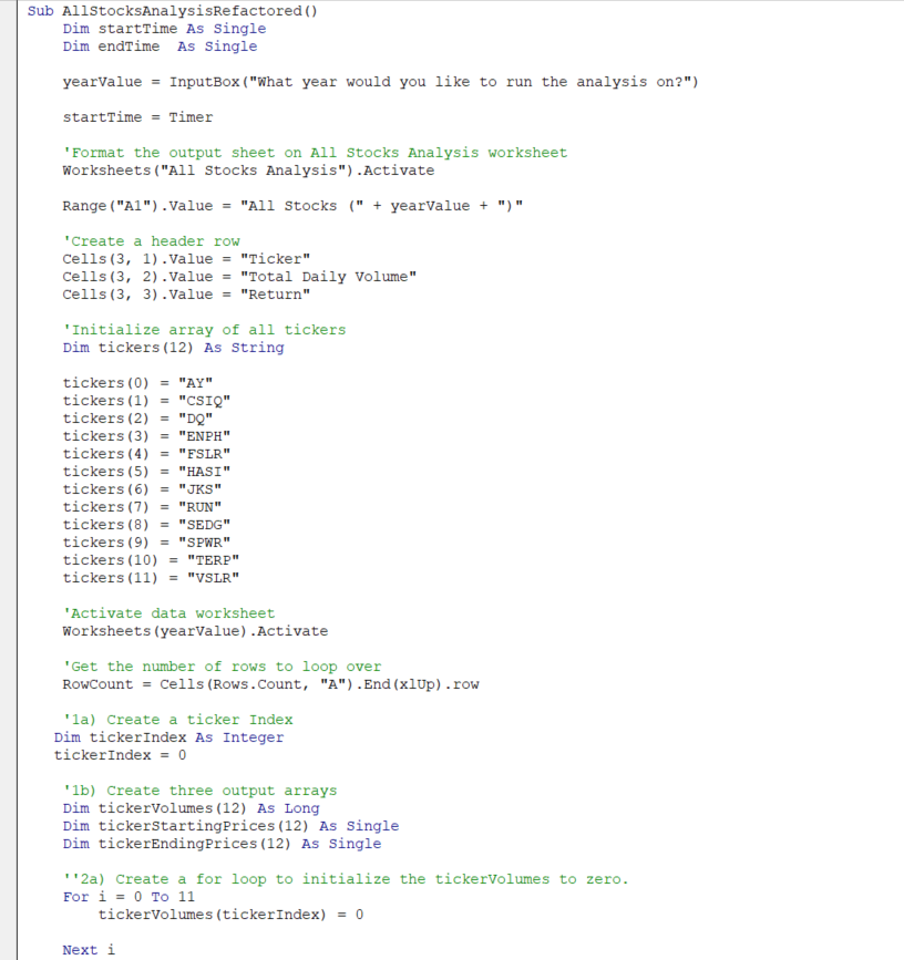 GitHub - clarkb21/stock-analysis: Analysis for Green Stocks for 2017 and 2018 using VBA in Excel