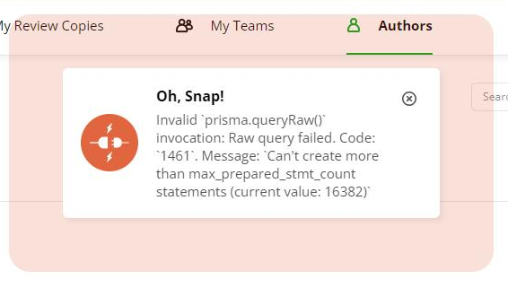 Can't create more than max_prepared_stmt_count · prisma prisma · Discussion #12225 · GitHub