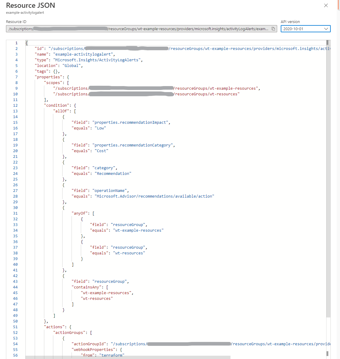 Support for multiple resource_id and resource_group values in azurerm_monitor_activity_log_alert ...