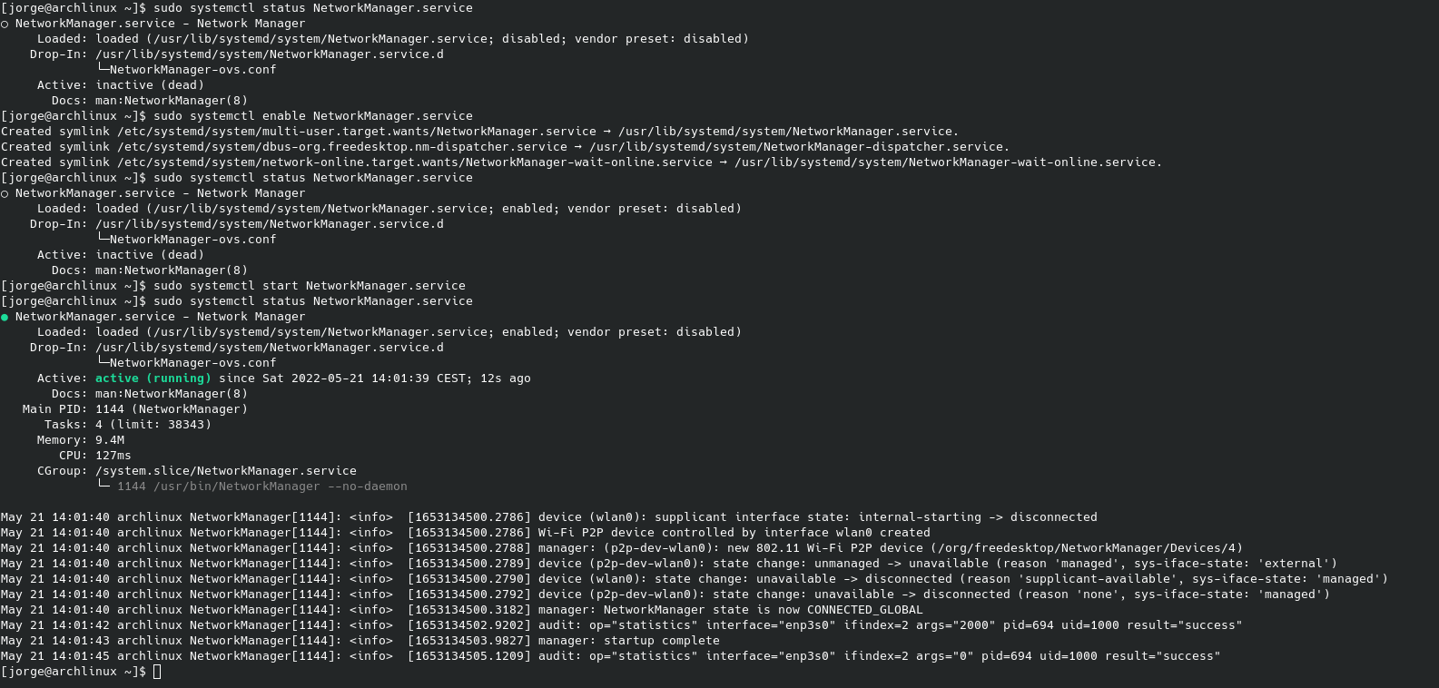 Network problems using the "Use NetworkManager" option. · Issue #1224 · archlinux/archinstall ...