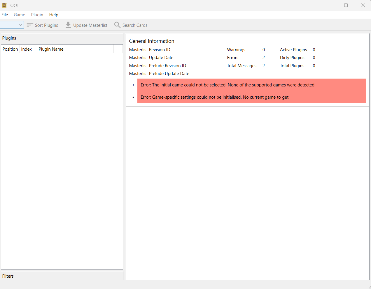 Display message if no supported games have been found · Issue #1887 · loot/loot · GitHub
