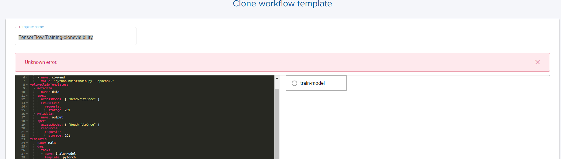 Clone workflow template UI does not report length exceeded error ...