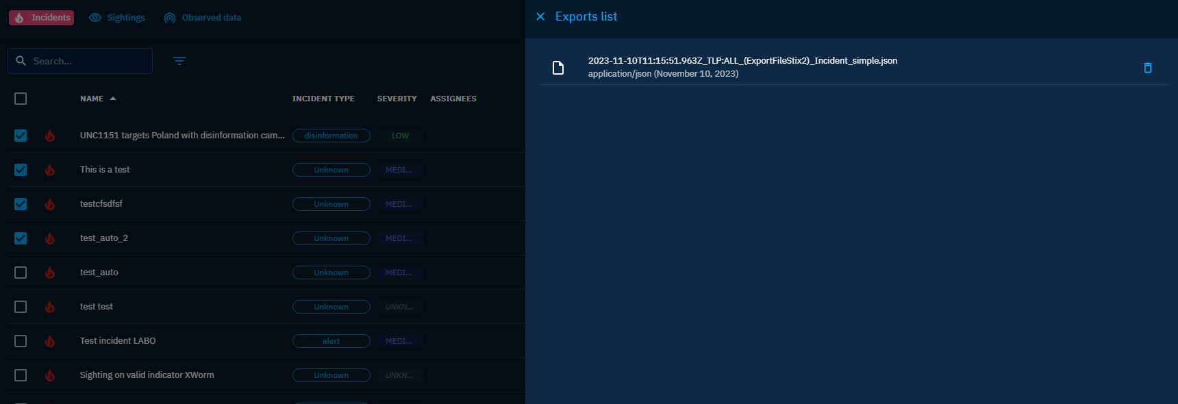Add the possibility to download a file as an Encrypted archive in the Export list panel · Issue ...