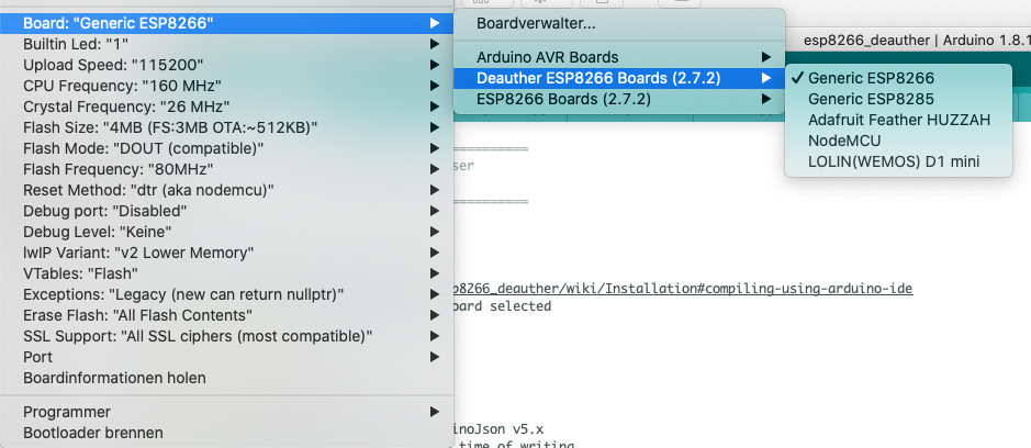 unable to compile and upload using Arduino IDE · Issue #1273 · SpacehuhnTech/esp8266_deauther ...