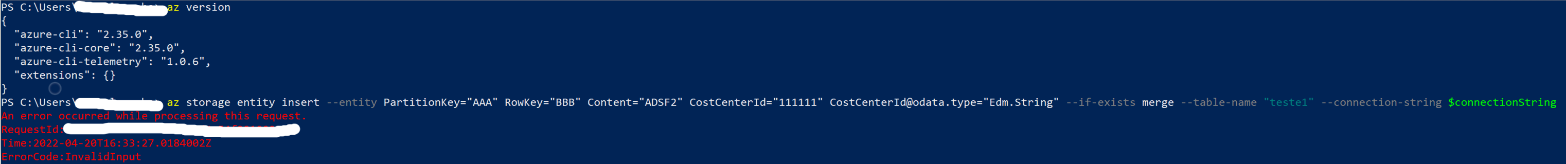 Change Entity Table Data Type using Az CLI · Issue #22130 · Azure/azure ...