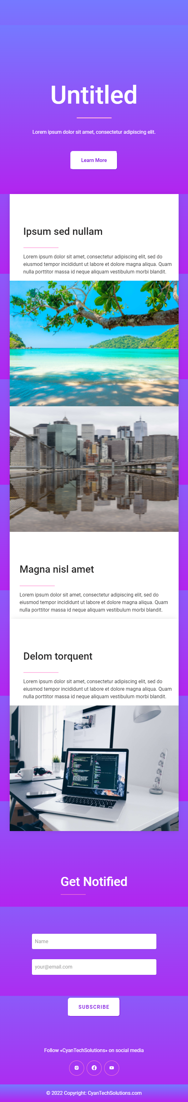 GitHub - Cyan-Tech-Solutions/landing-page-sample-six