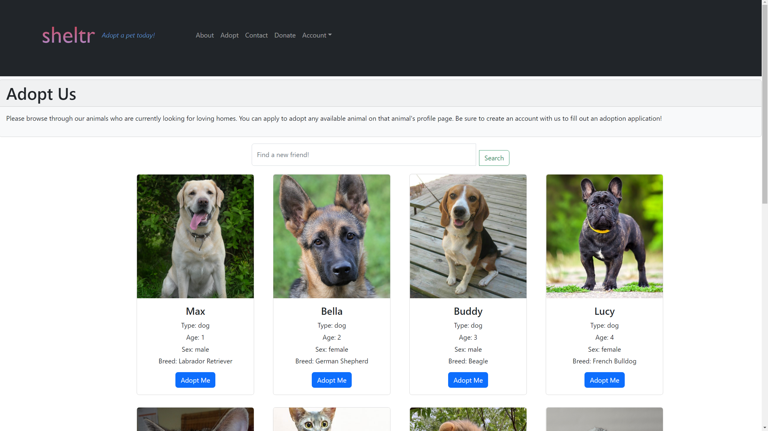 GitHub - derekson333/sheltr: The hookup app to connect you with a pet