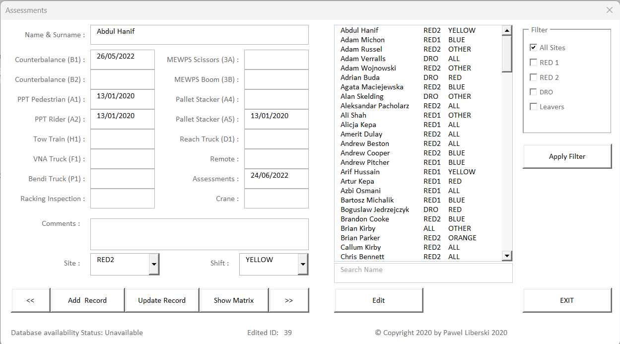 GitHub - mrliberski/TrainingMatrix: Macro Based GUI to store training ...