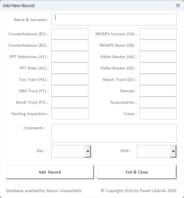 GitHub - mrliberski/TrainingMatrix: Macro Based GUI to store training records in accessDB