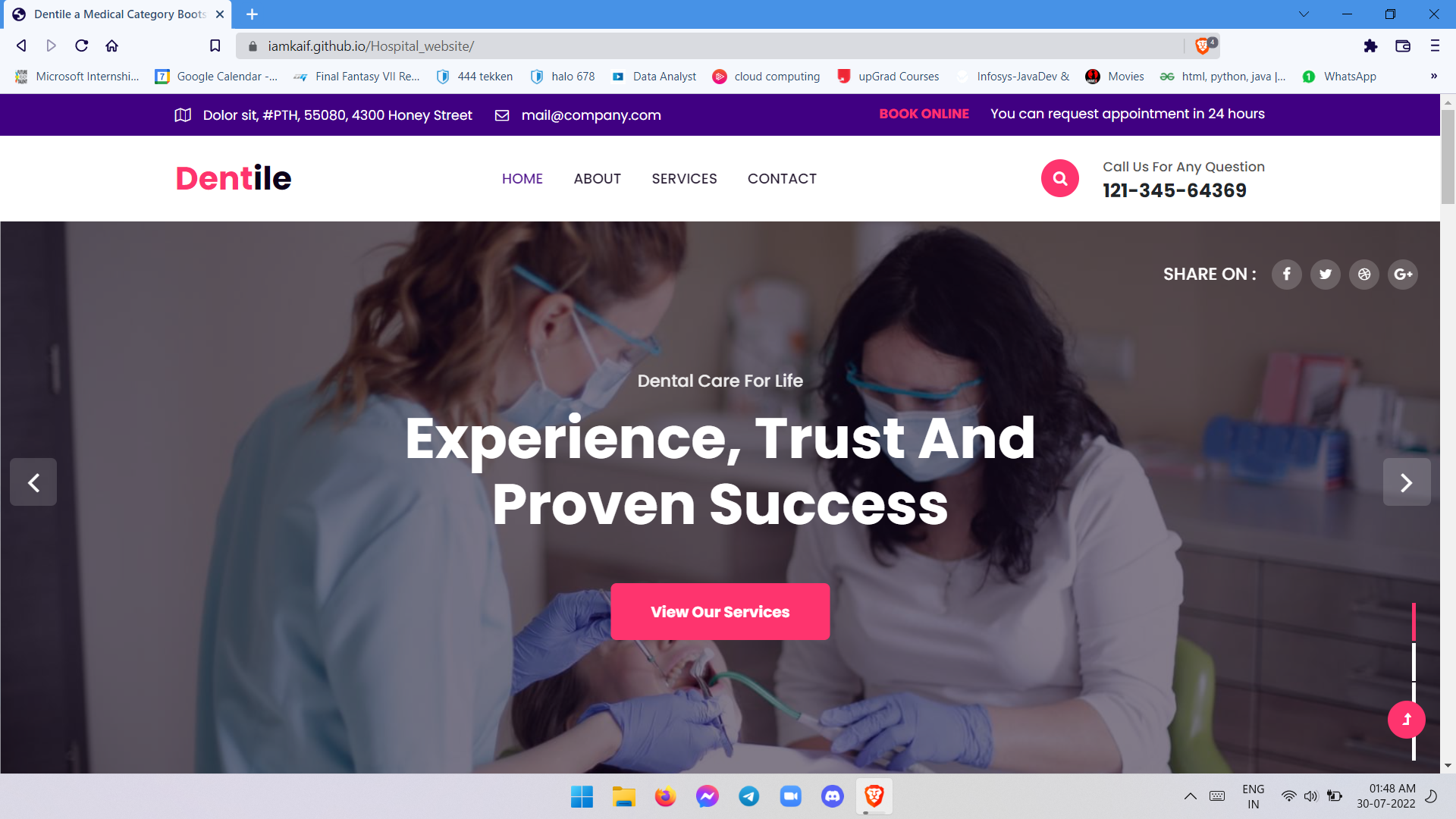 GitHub - IamKAIF/Hospital_website: link : https://iamkaif.github.io/Hospital_website/