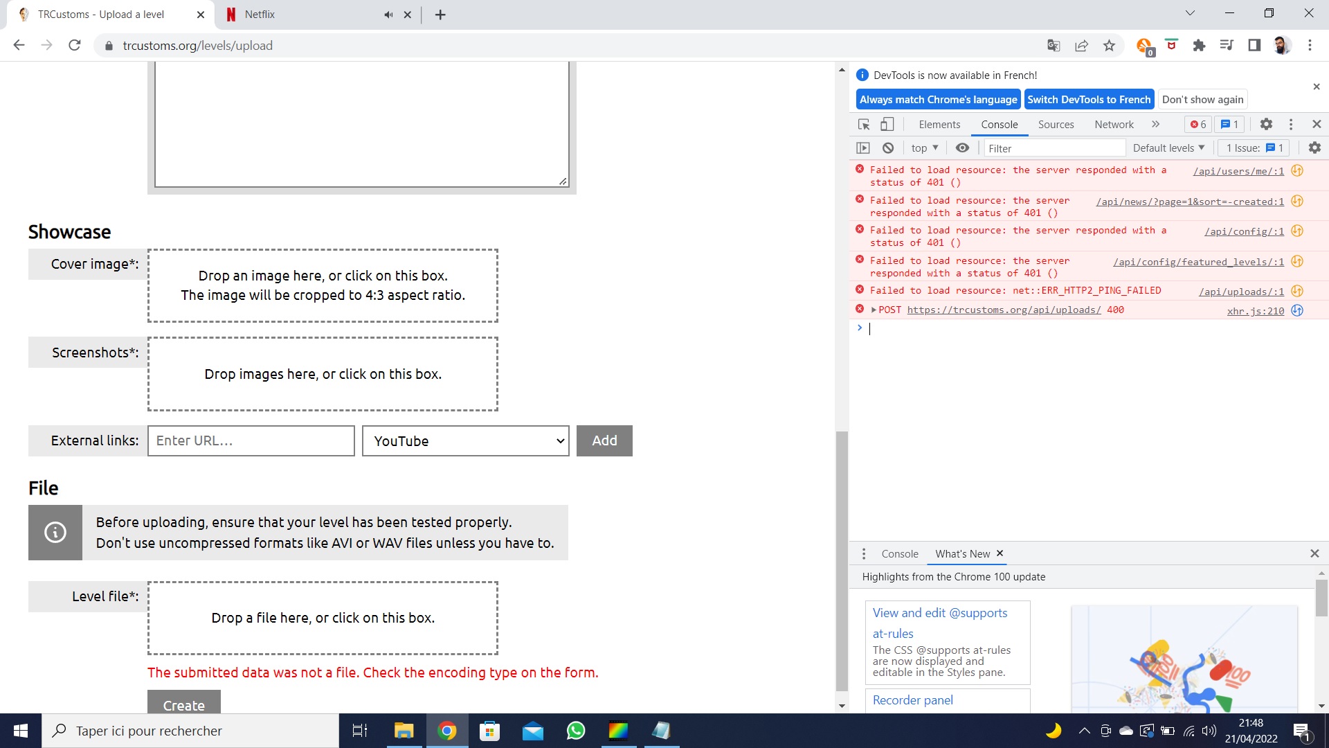 Can't upload a level · Issue #254 · rr-/TRCustoms · GitHub