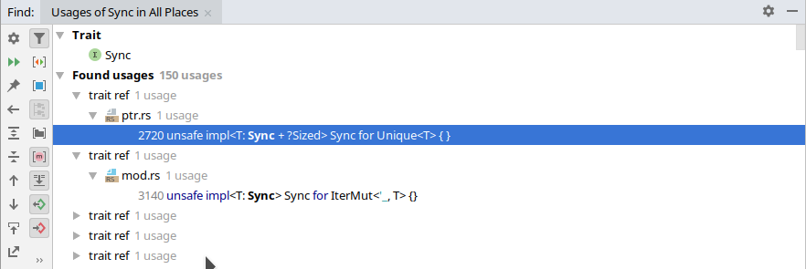 Group by usage type in Find Usages results with wrong grouping · Issue #2672 · intellij-rust ...