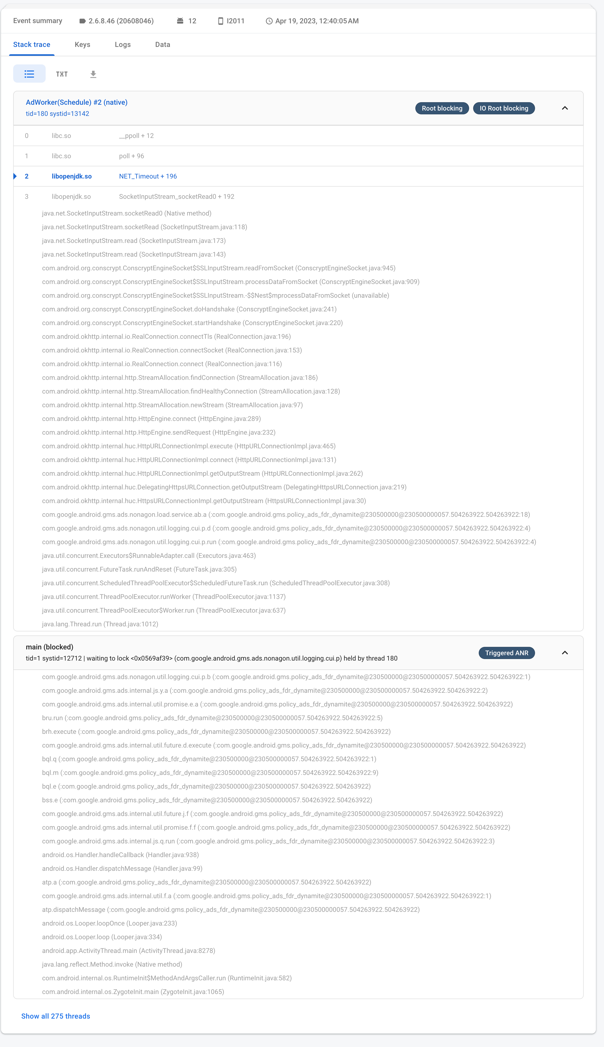 High ANR rate after we integrated AppLovin SDK · Issue #165 · AppLovin/AppLovin-MAX-Unity-Plugin ...