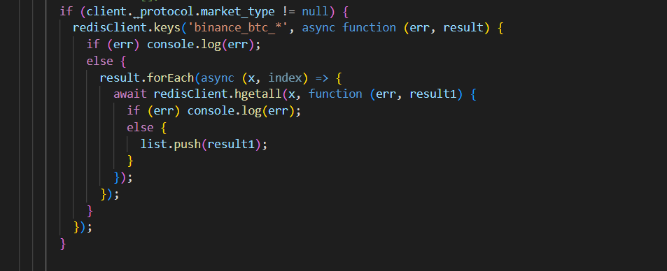 I Can Not Use Hgetall Because It Is Not Await Until The Data To Push To Array Result1