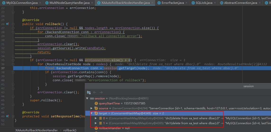 MultiNodeQueryHandler#errorResponse add only one connection to errConnection list · Issue #1166 ...