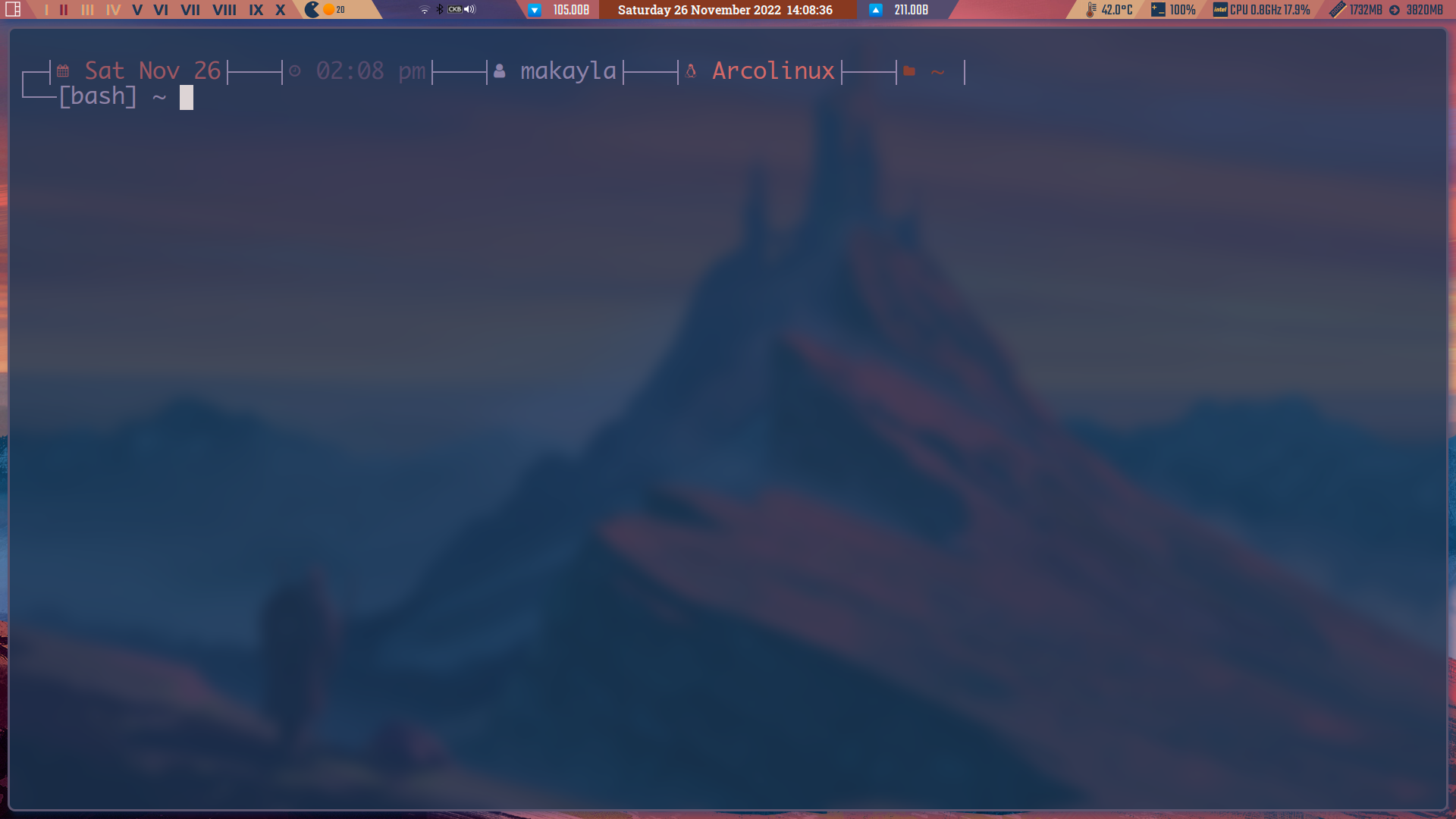 GitHub - Cozy-Makayla/Qtile-mountains: Custom Qtile config, you will ...