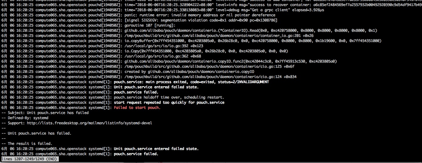 [panic] restart pouchd may panic · Issue #1481 · AliyunContainerService/pouch · GitHub