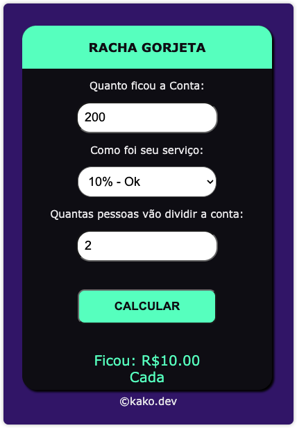 GitHub - jeffersonponte/racha-gorjeta