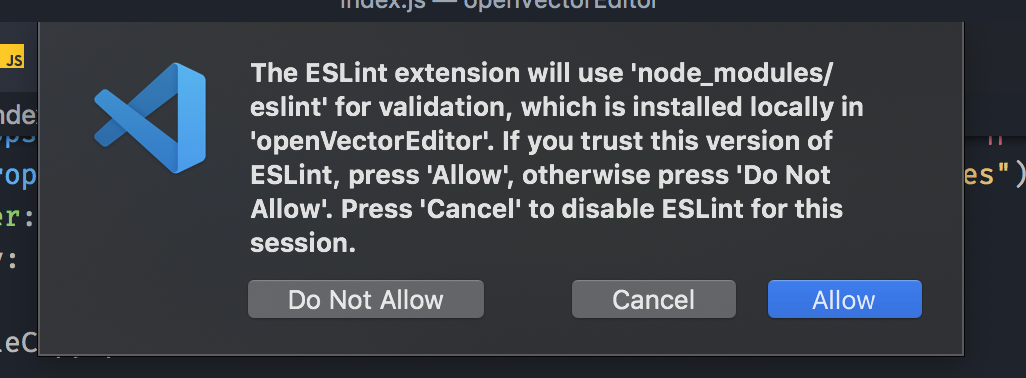 Annoying alert about eslint extension pops up for every repo/project I open. This behavior seems ...